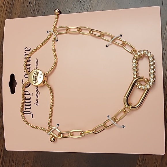 Juicy Couture | Jewelry | Juicy Couture Gold Tone Rhinestone Bracelet ...